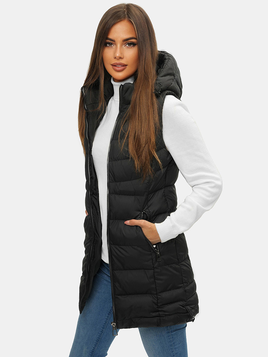 Damen Weste Schwarz OZONEE N/7044 | OZONEE