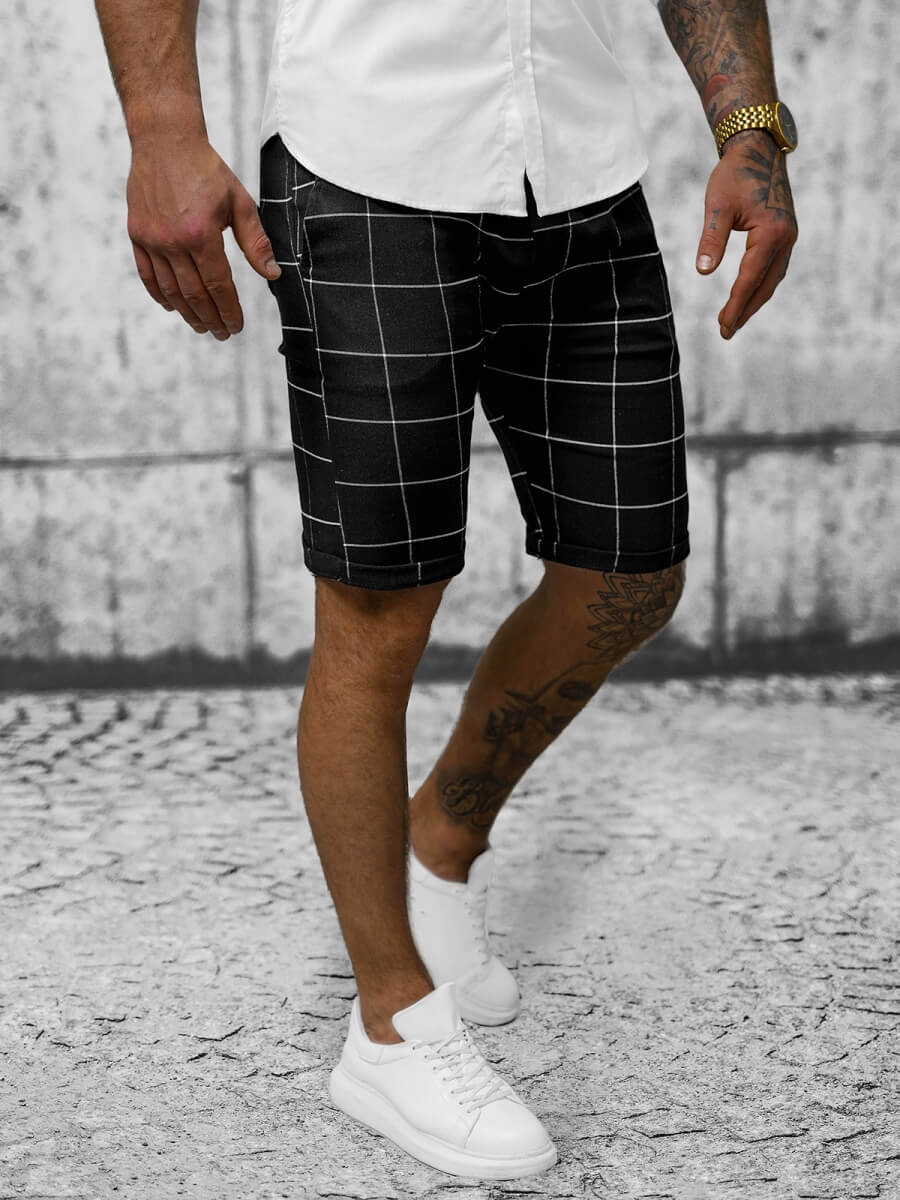 Herren Chino Shorts Schwarz OZONEE O/P4138 | OZONEE
