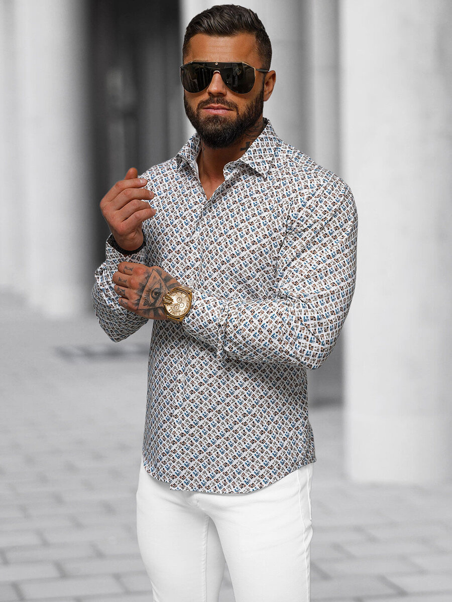 Herren Hemd Weiß OZONEE O/V102 | OZONEE