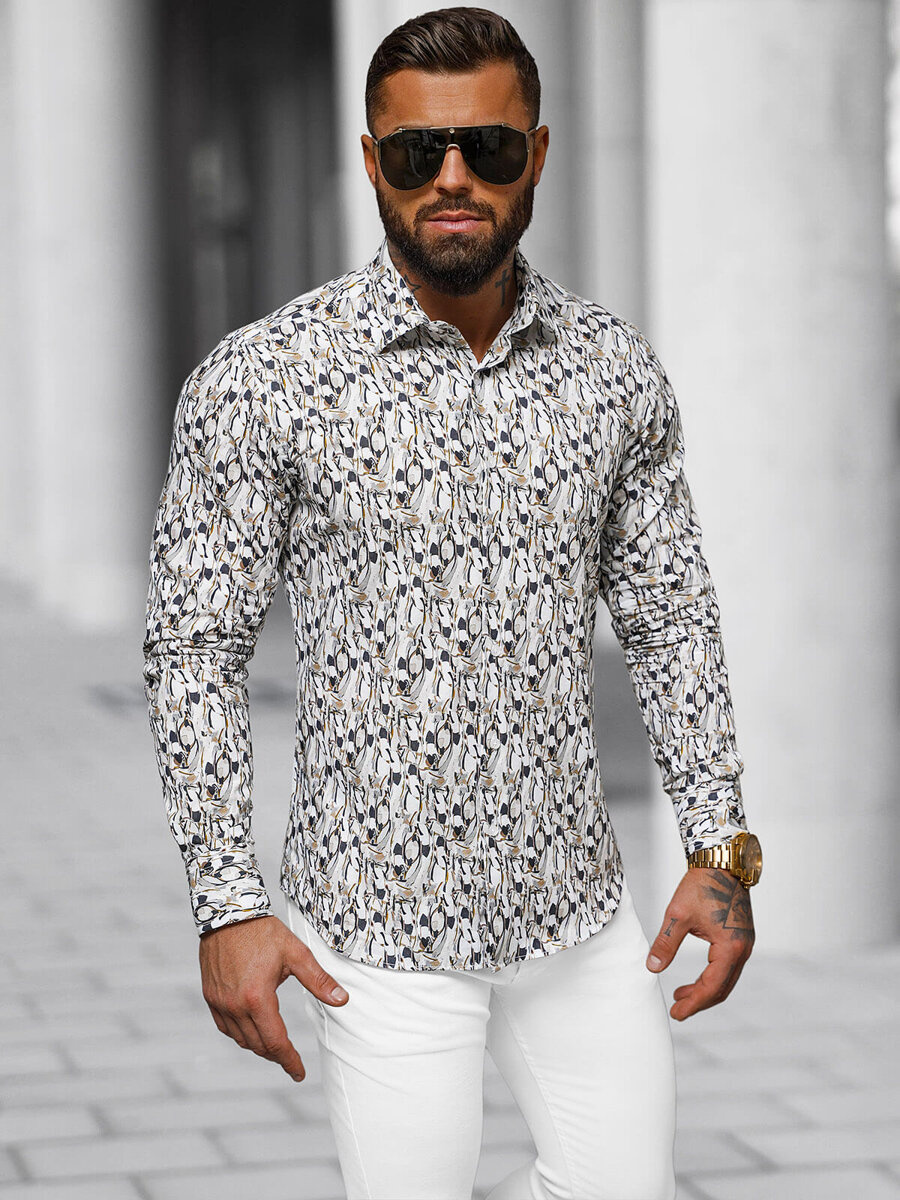 Herren Hemd Weiß OZONEE O/V103 | OZONEE