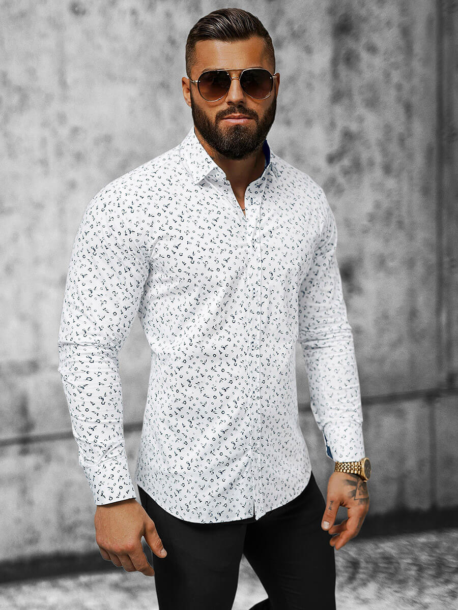 Herren Hemd Weiß OZONEE O/V14 | OZONEE