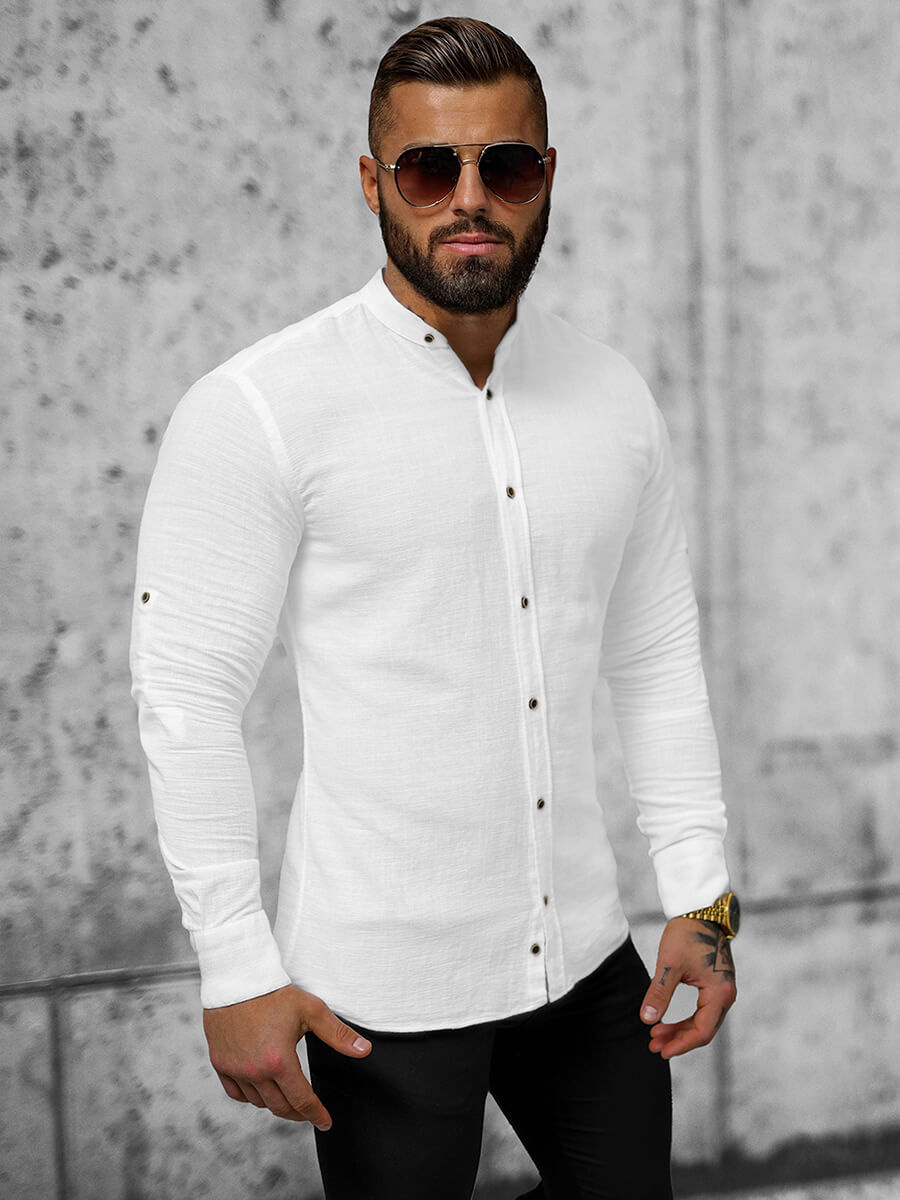 Herren Hemd Weiß OZONEE O/V33 | OZONEE