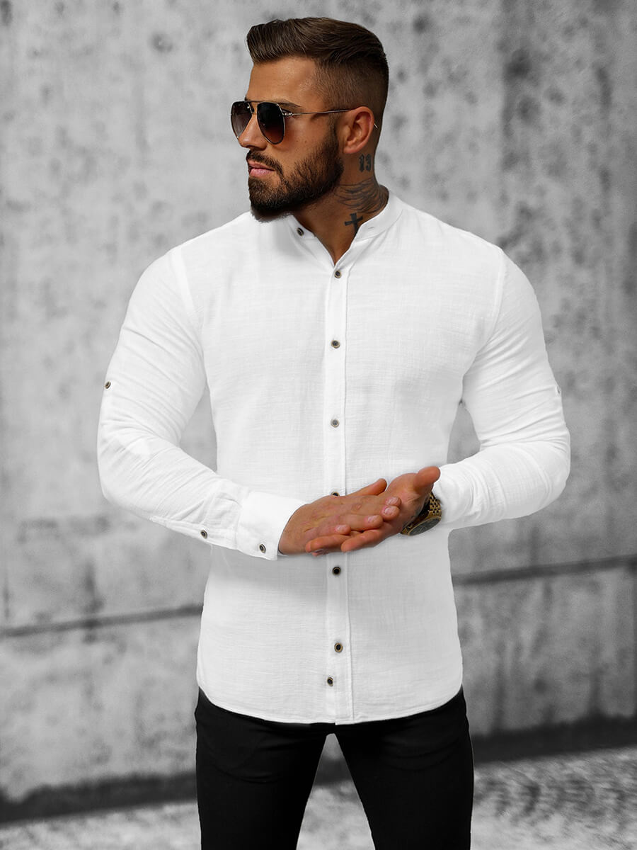 Herren Hemd Weiß OZONEE O/V33 | OZONEE