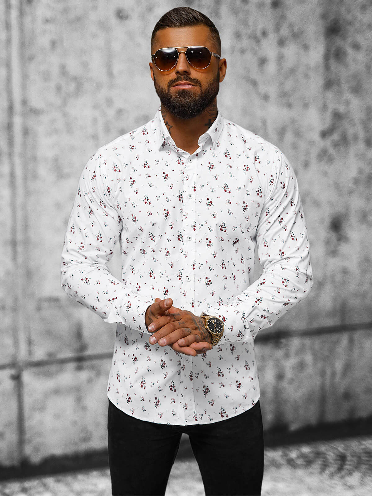 Herren Hemd Weiß OZONEE O/V67 | OZONEE