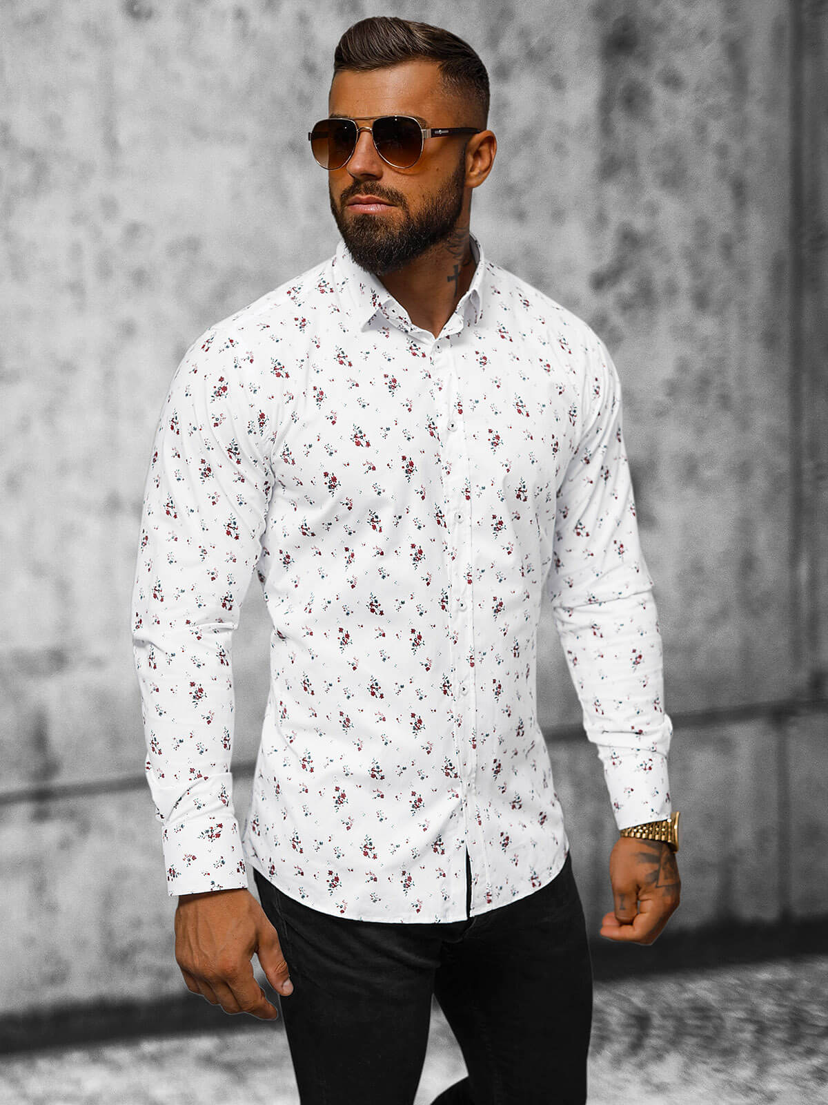 Herren Hemd Weiß OZONEE O/V67 | OZONEE