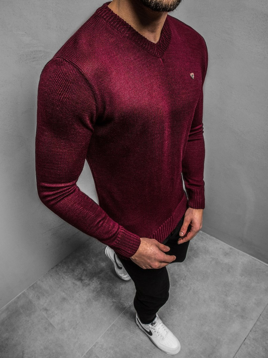 Herren Pullover Weinrot OZONEE O/KV01Z | OZONEE