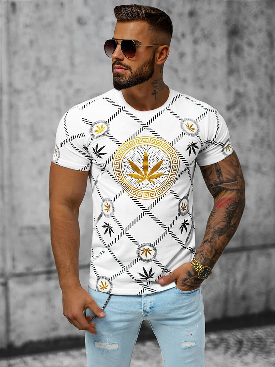 Herren T-shirt Weiß OZONEE O/T130/1Z | OZONEE