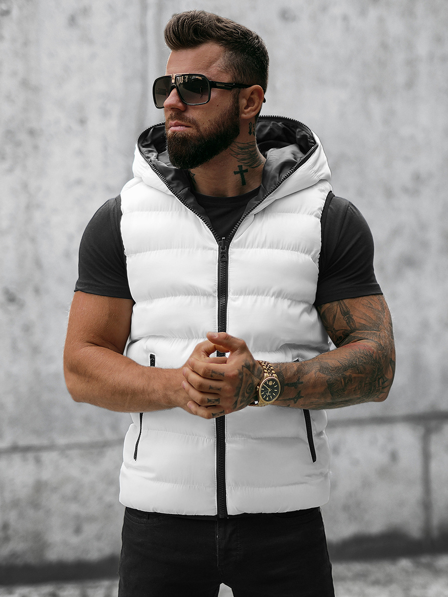 Herren Zweiseitige Weste Weiß OZONEE N/7125 | OZONEE